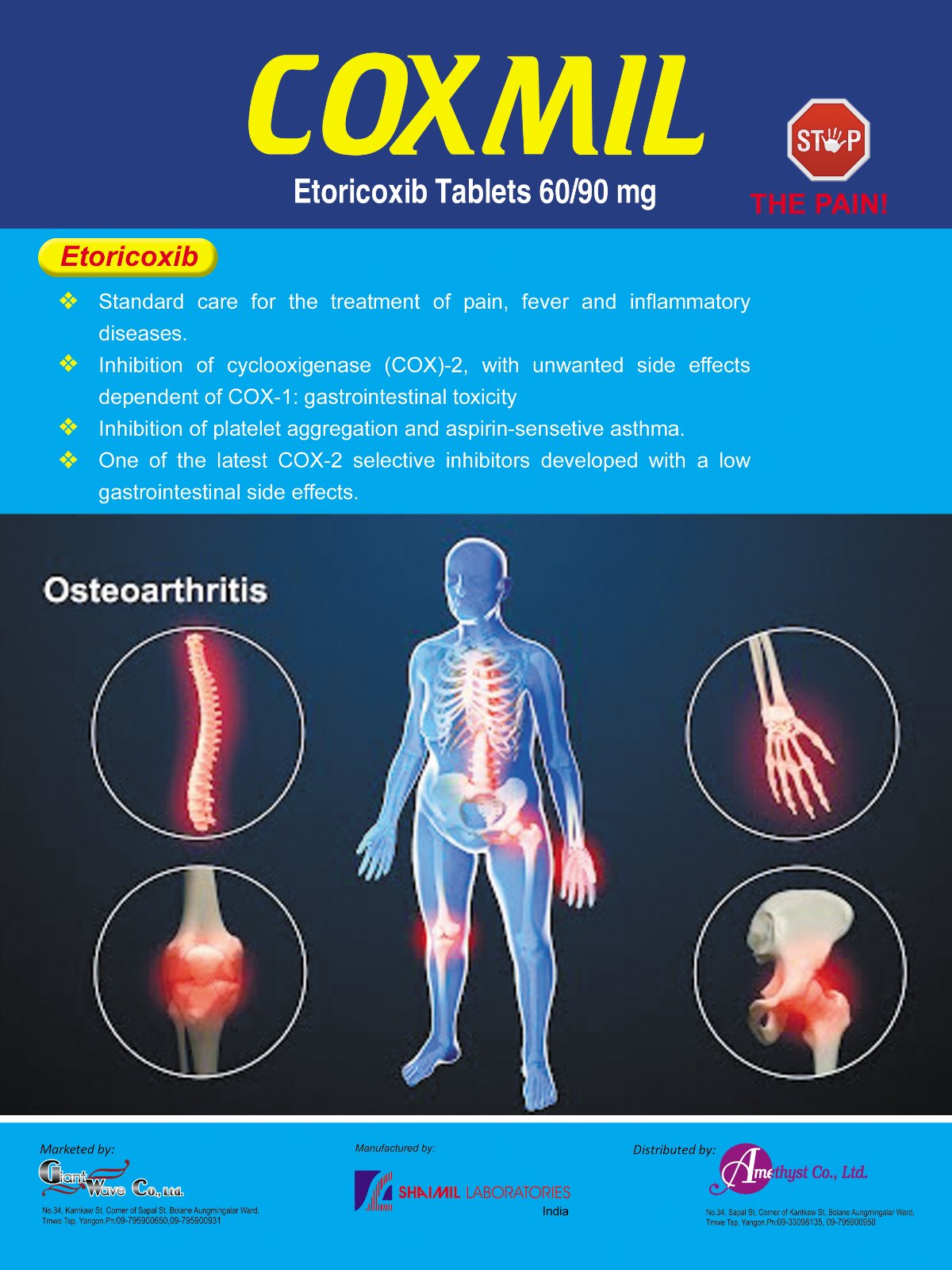 Coxmil – 90 (Etoricoxib 90 mg) – Giant Wave Pharma