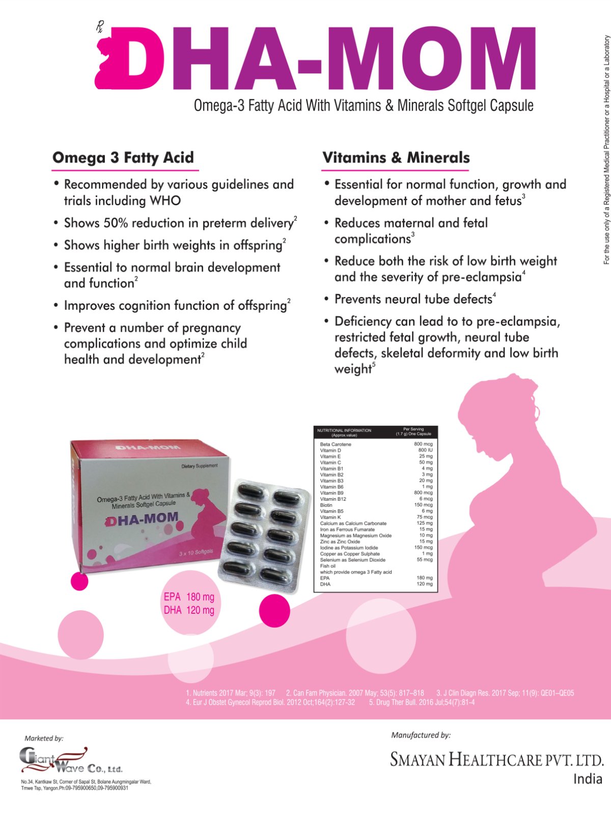 DHA-MOM (Omega-3 fatty acid with Vitamins & Minerals) – Giant Wave Pharma